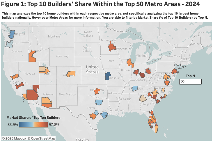 Top 10 Builder Market Share Across Each of the 50 Largest US Markets ...